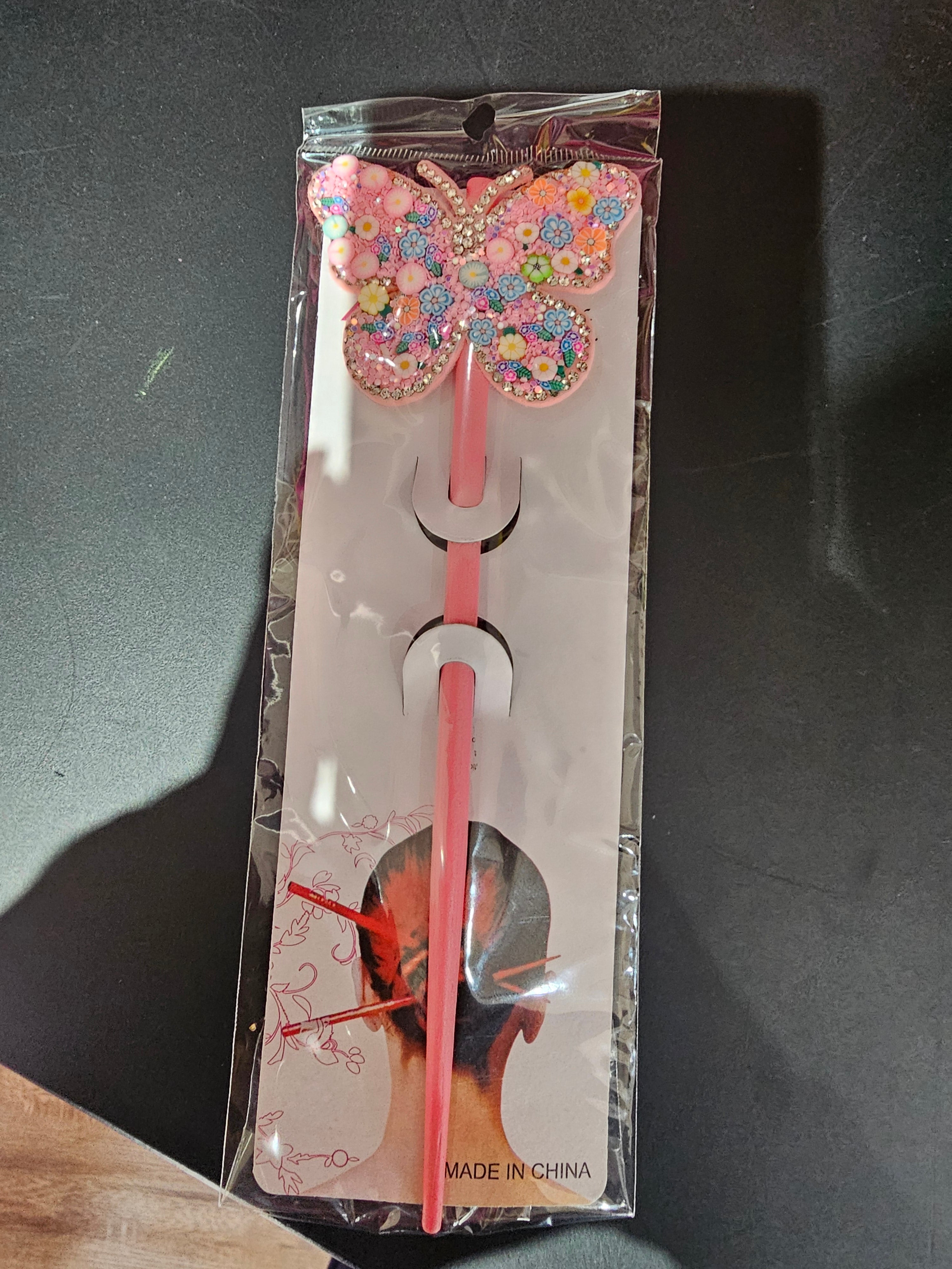 Butterfly Decorated Hair Stick – Coil & Crown Beauty