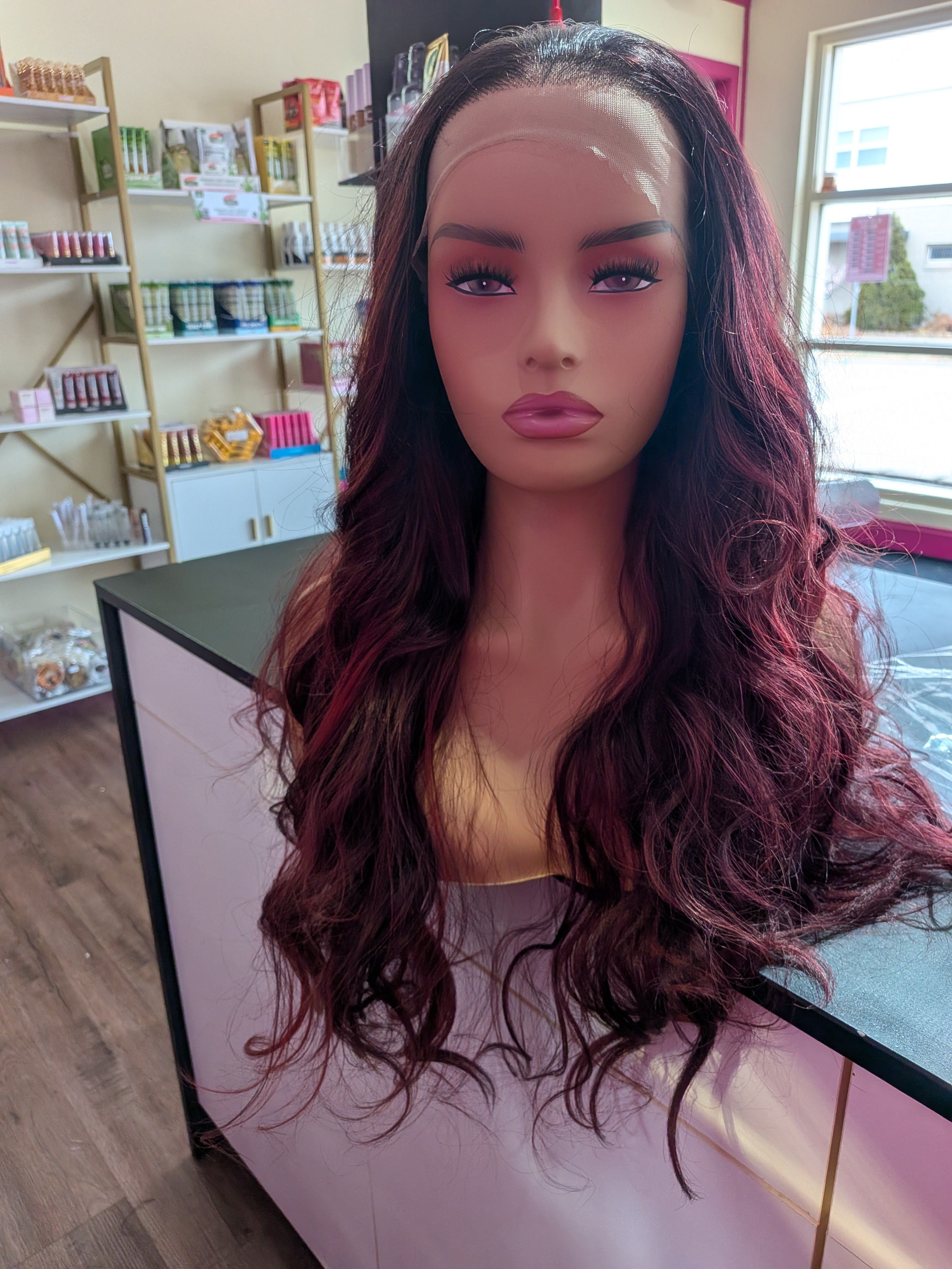 Deep Burgundy Lace Front Wig – Coil & Crown Beauty